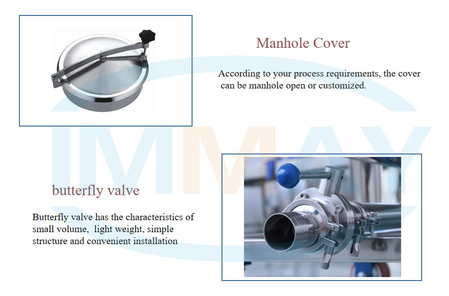 2000L Sterile Vertical Liquid Cream Stainless Steel Storage Tank - IMMAY